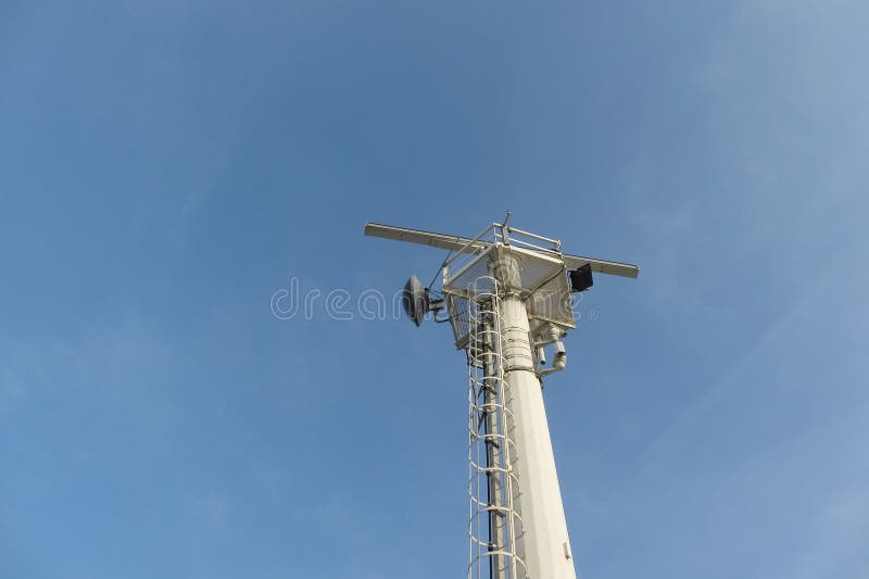 Radar Antenna in Construction Site Stock Image - Image of tower ...