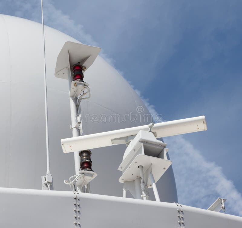 Radar Antenna on a Military Ship Stock Image - Image of technology ...