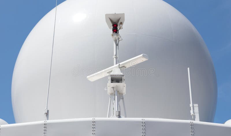 Radar Antenna on a Military Ship Stock Image - Image of technology ...