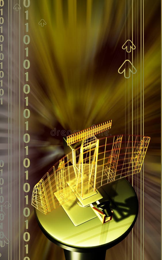 Radar Antenna Sending Signals Stock Illustration - Illustration of ...