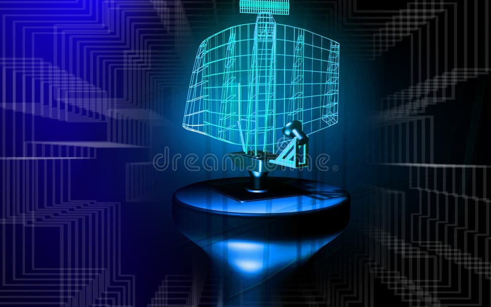 Radar Antenna Sending Signals Stock Illustration - Illustration of ...