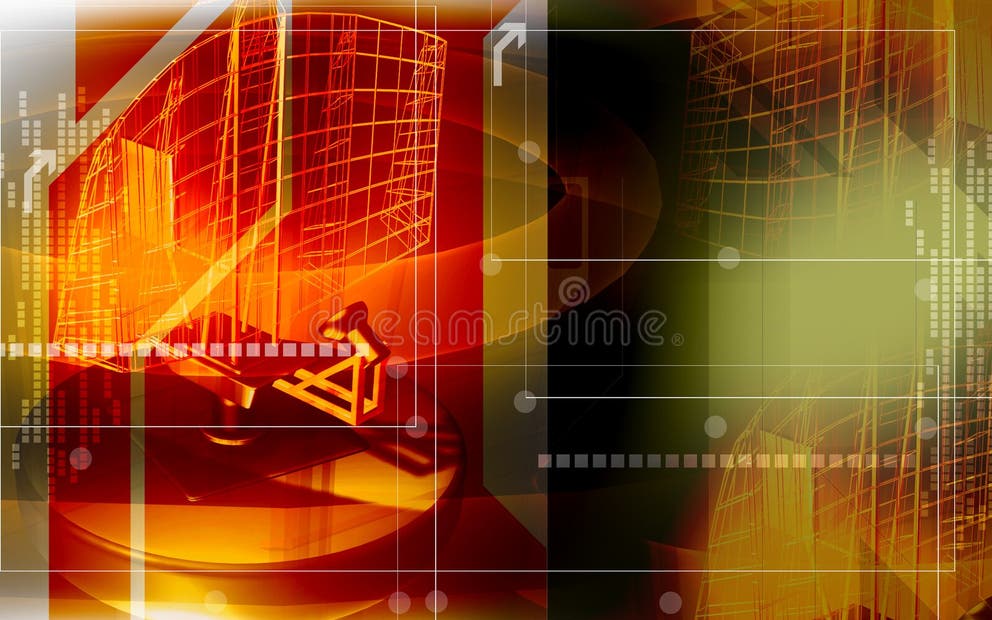 Radar Antenna Sending Signals Stock Illustration - Illustration of ...