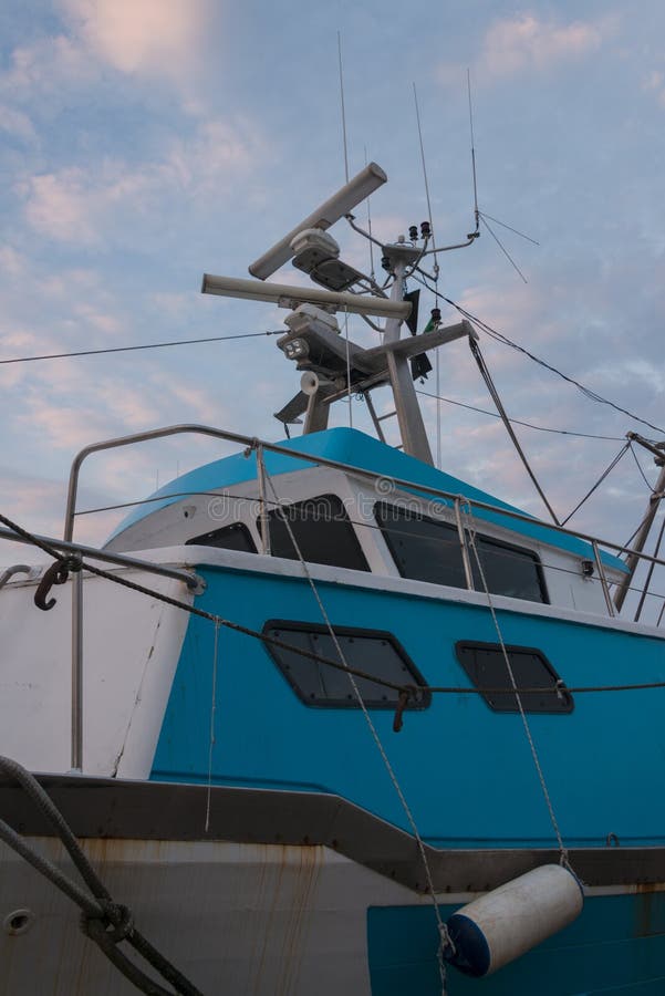 Radar Antennas and Position Lights on Top of Boat Stock Image - Image ...
