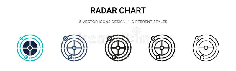 Radar Chart Icon in Filled, Thin Line, Outline and Stroke Style. Vector ...