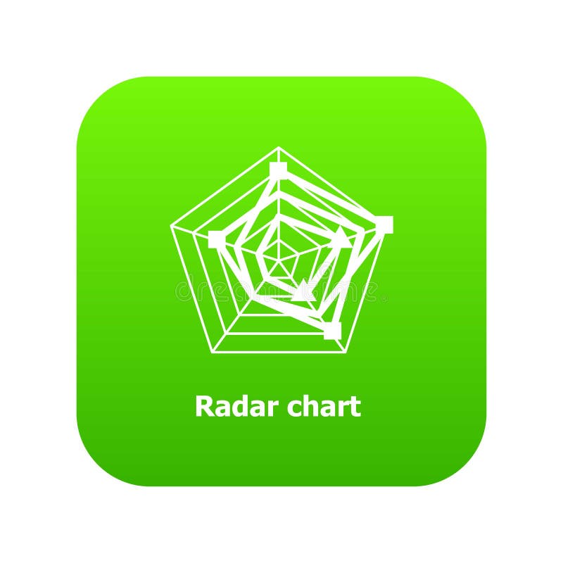Radar Chart Icon Green Vector Stock Vector - Illustration of statistic ...