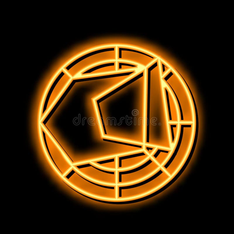 Radar Chart Neon Glow Icon Illustration Stock Vector - Illustration of ...