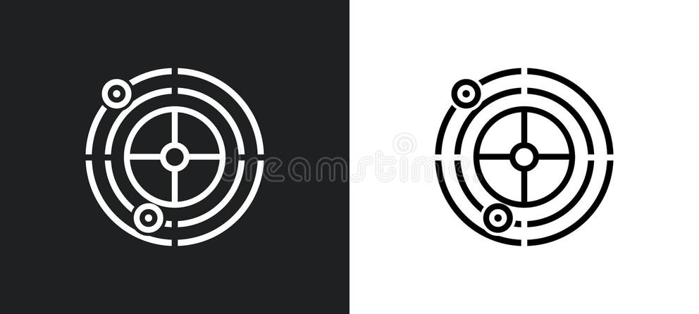 Radar Chart Outline Icon in White and Black Colors. Radar Chart Flat ...