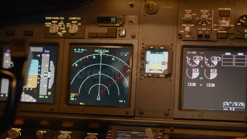 Radar Compass and Windscreen on Dashboard in Cockpit Stock Video ...