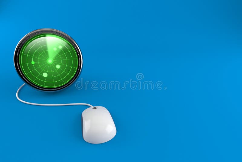 Radar with computer mouse stock illustration. Illustration of motion ...