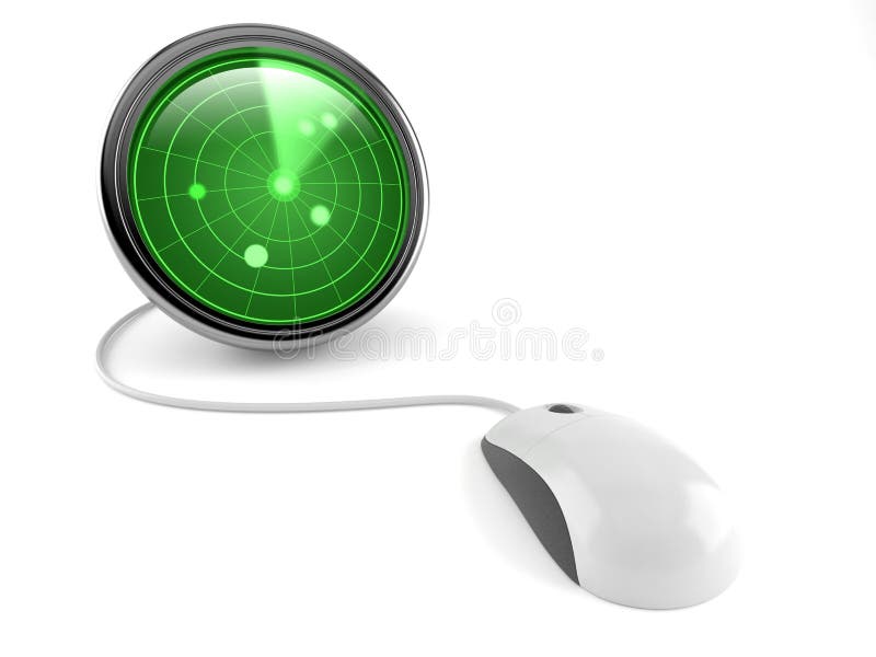 Radar with computer mouse stock illustration. Illustration of motion ...