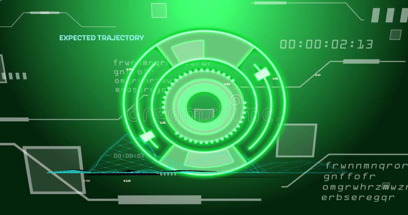 Radar and Data Analysis Image Over Green Background with Mountains and ...