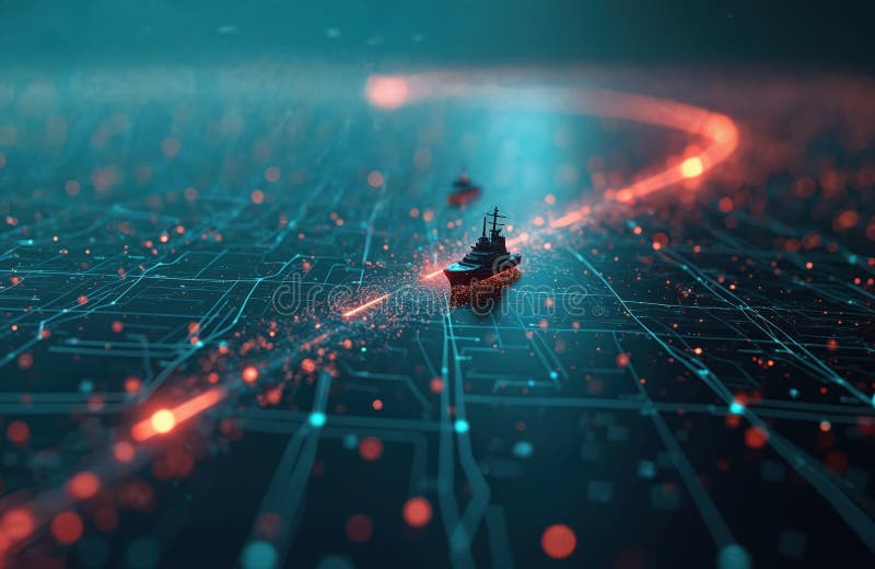 Radar Data Displays Naval Ships Movement through Lines and Dots ...