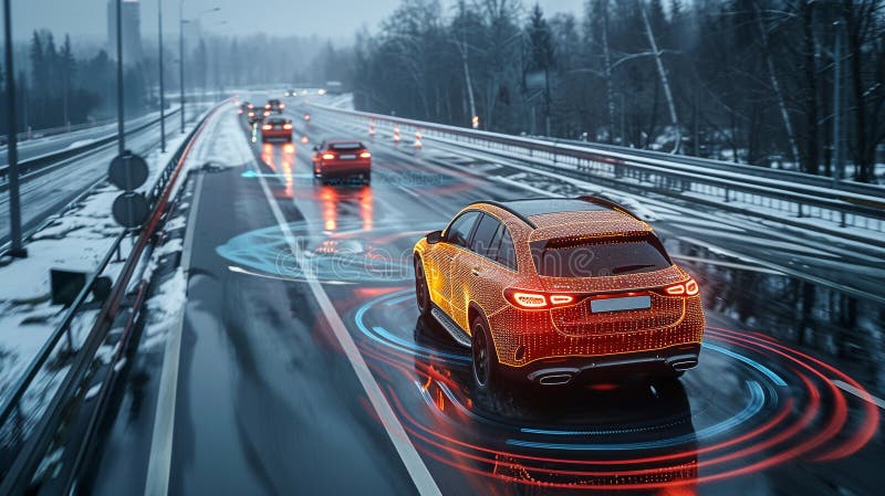 Radar Detection Systems for a Smart Car on the Road. AI Generated ...