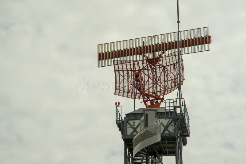 Radar dish at airport stock image. Image of satellite - 254925377