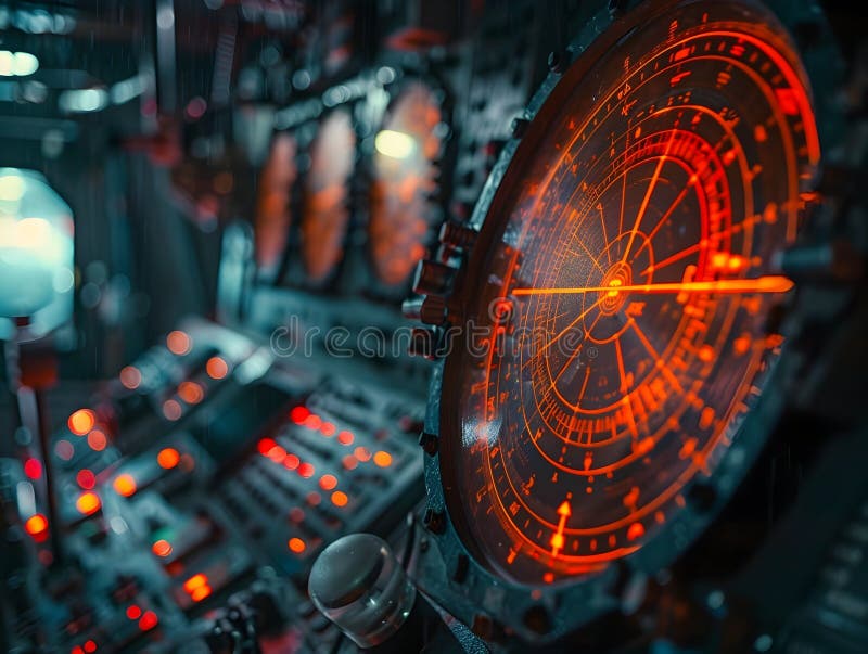 Radar Display Capturing Tension and Focus in Maritime Stock ...