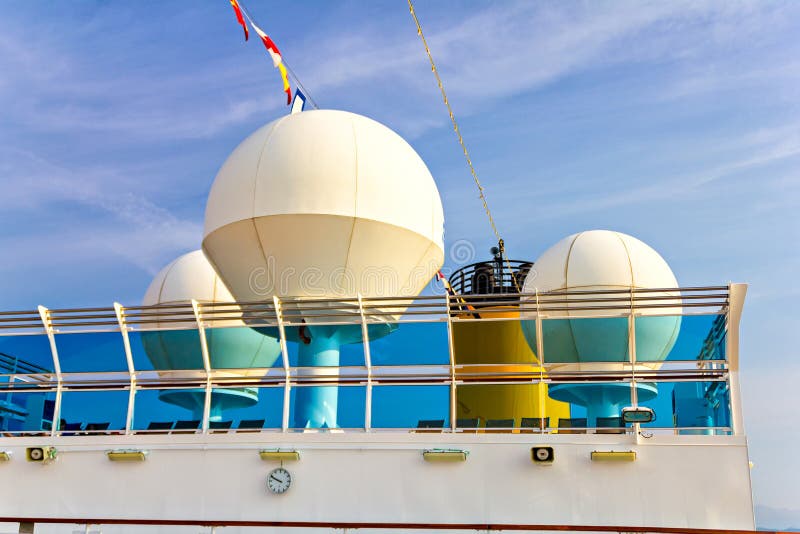 Satellite Antenna Dome On A Ship Stock Image - Image of ship, phone ...