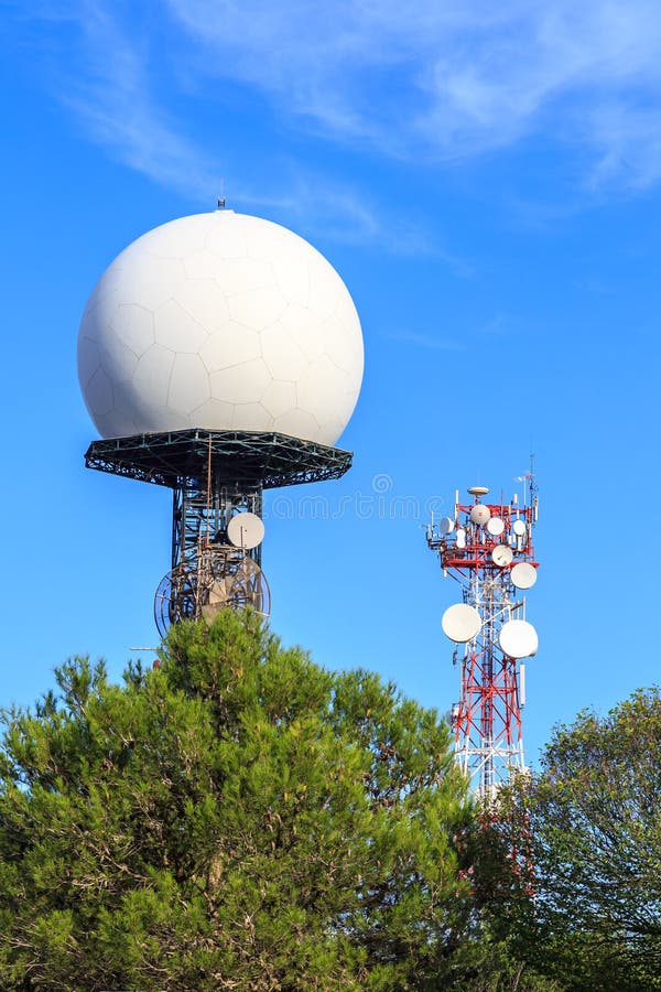 Radar dome stock image. Image of communicating, technology - 90664465