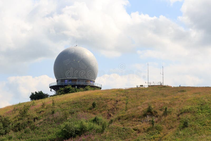 Radar Dome on Mountain Wasserkuppe in Rhoen Mountains, Germany Stock ...