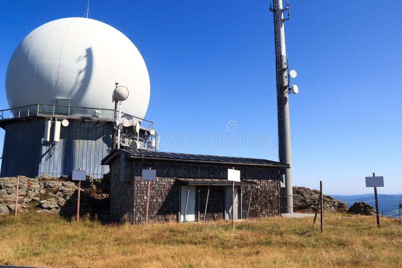 Radar Dome (radome) on Mountain Großer Arber in Bavarian Forest ...