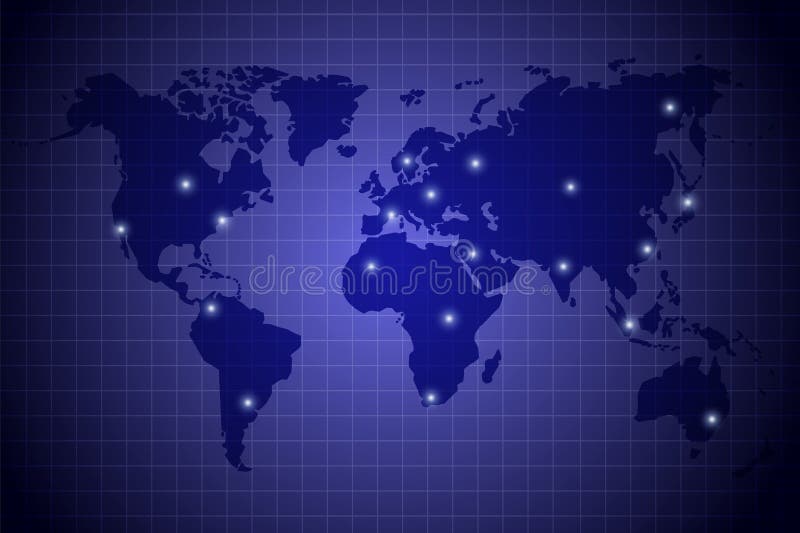 Radar Dots of Lights Over World Map Vector Illustration Stock Vector ...