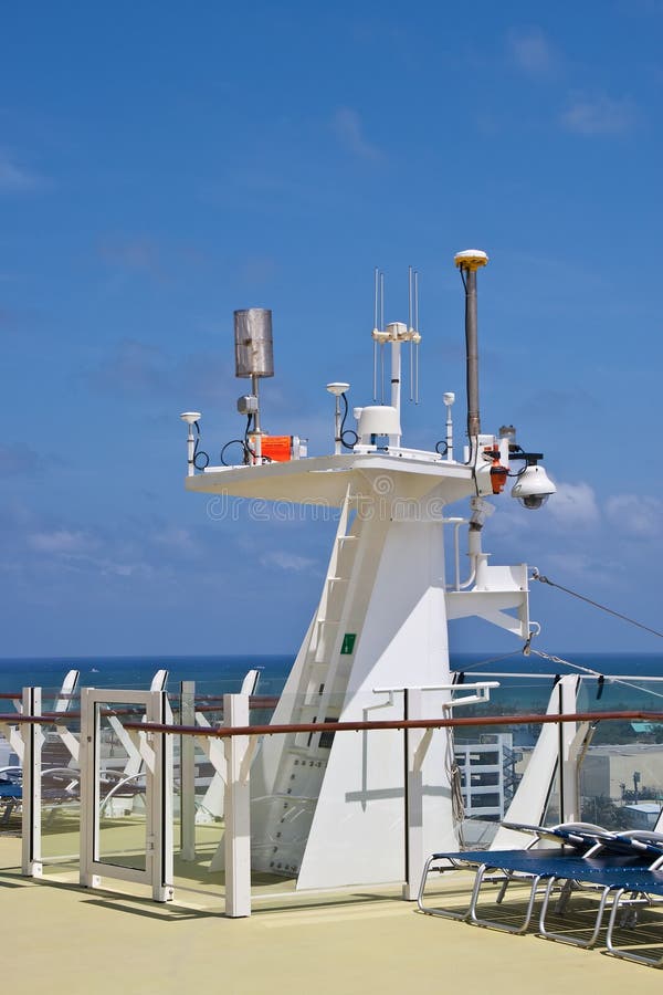 Radar Equipment on Deck of Ship Stock Image - Image of blue, ocean ...