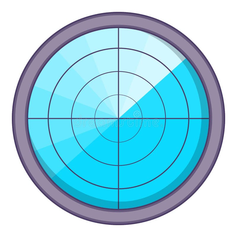 Radar icon, cartoon style stock vector. Illustration of object - 89190980