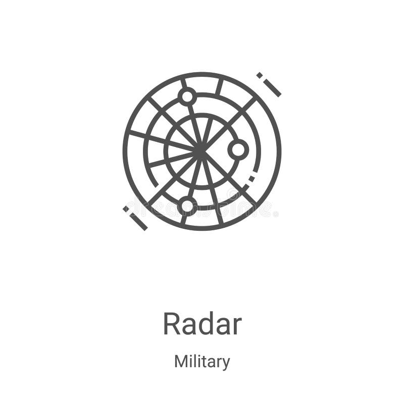 Radar Icon Vector from Military Collection. Thin Line Radar Outline ...