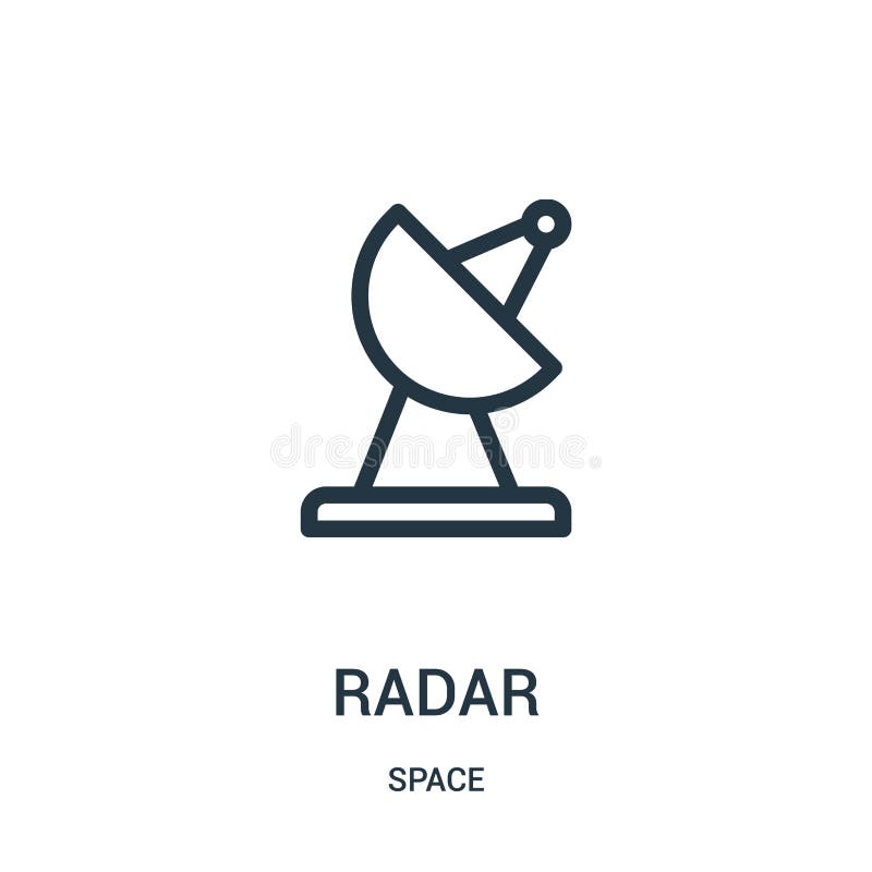 Radar Icon Vector from Space Collection. Thin Line Radar Outline Icon ...