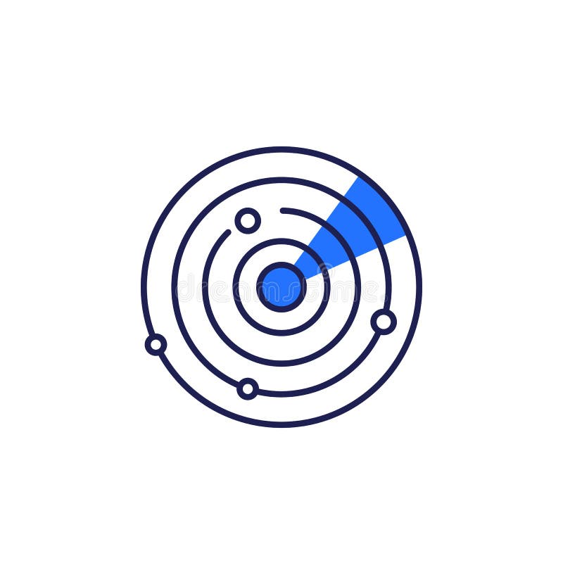 Radar Icon on White, Vector Art Stock Vector - Illustration of search ...