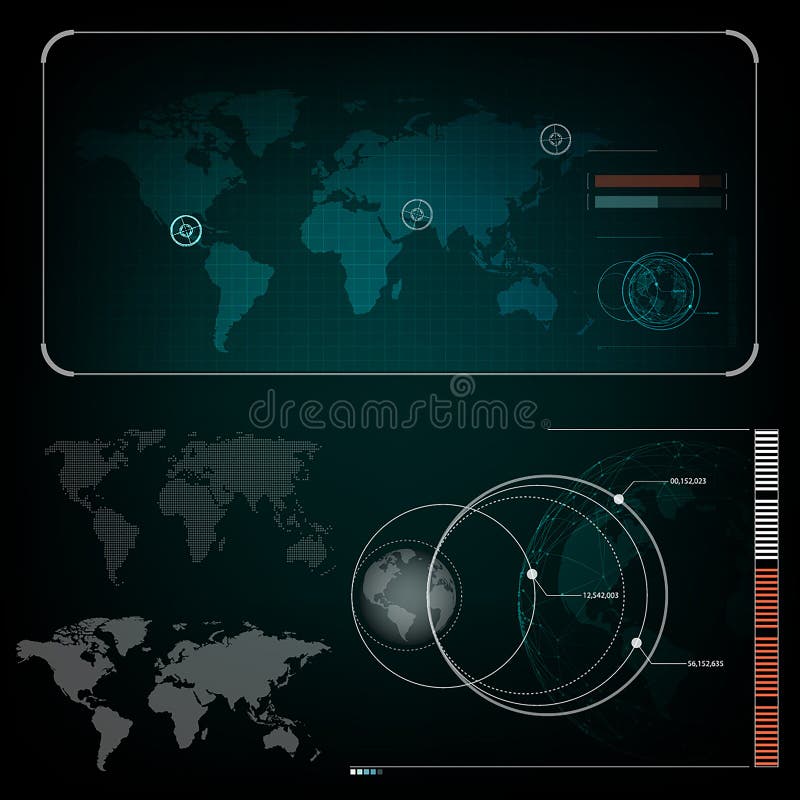 Radar interface future stock vector. Illustration of system - 92105535