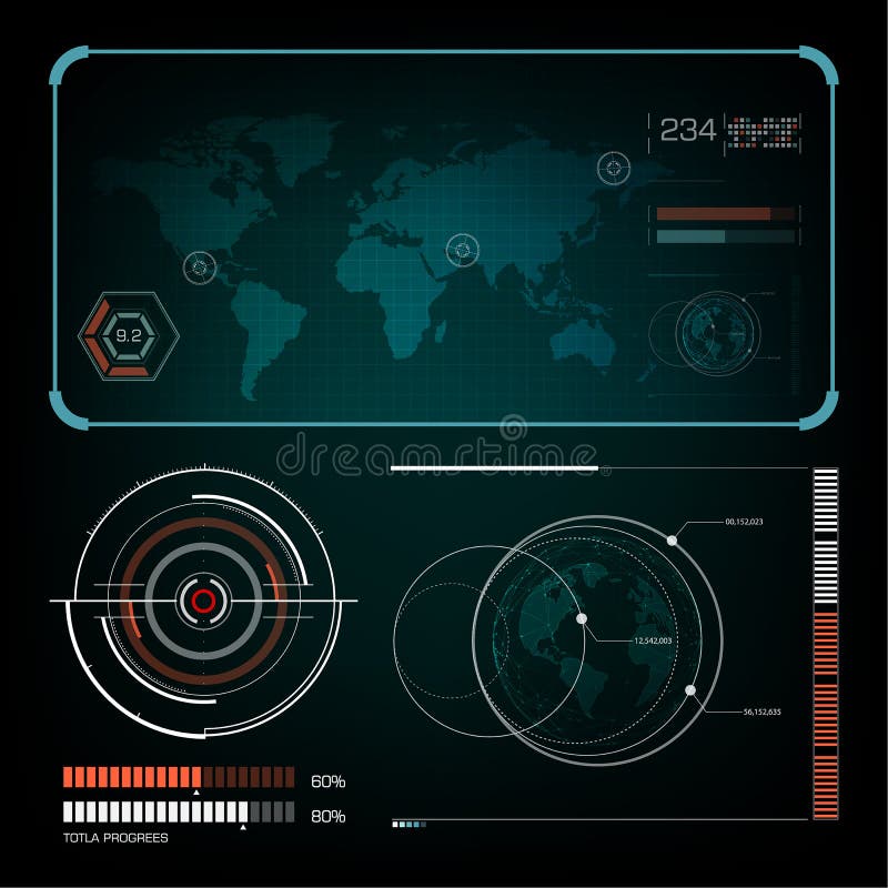 Radar interface future stock vector. Illustration of military - 91629970
