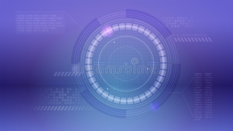 Radar Layout Sci-Fi Dashboard. HUD of Cyberspace Access Platform ...