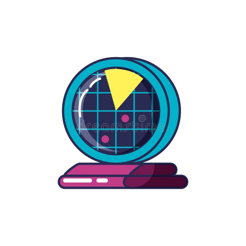 Radar Location with American Continent Map Stock Illustration ...