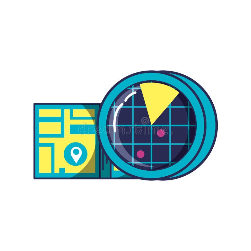 Radar Location with Map Guide Location Stock Illustration ...