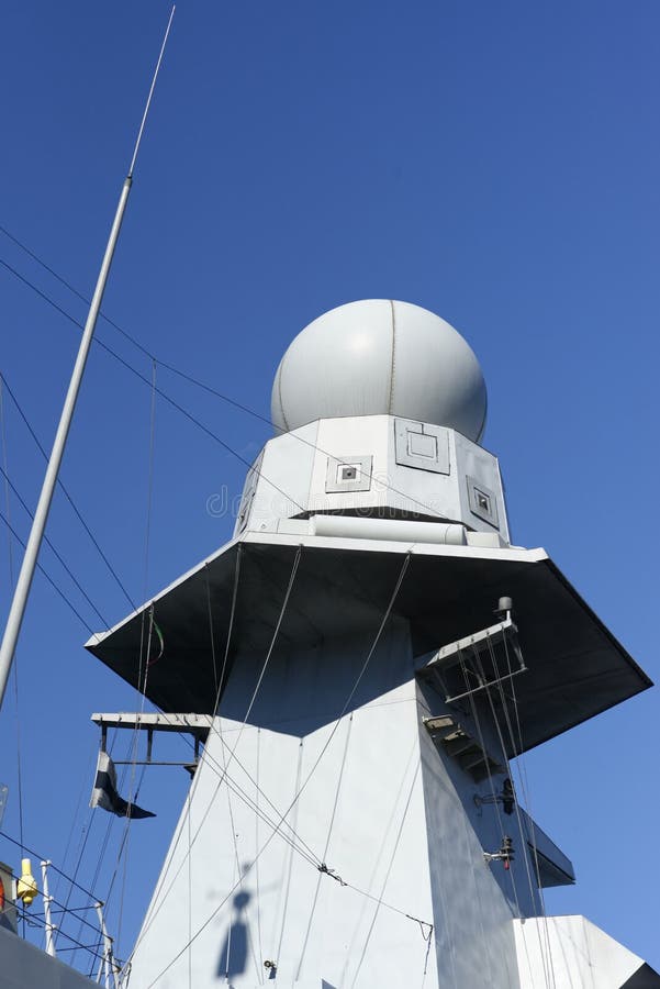 Radar on Military Ship Against Blue Sky Stock Image - Image of blue ...