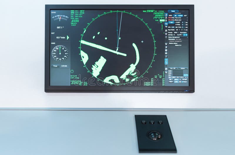 Radar Panel on a Boat. Maritime Navigation Board Stock Photo - Image of ...