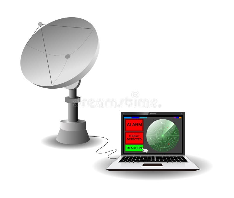 Radar Radio Telescope and User Interface Stock Illustration ...