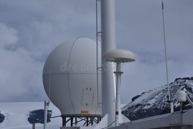 Radar radome on a ship stock image. Image of ocean, naval - 120101163