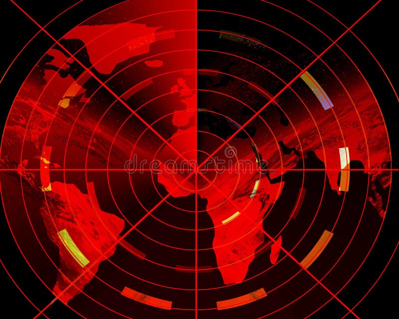 Radar rojo stock de ilustración. Ilustración de global - 3684247