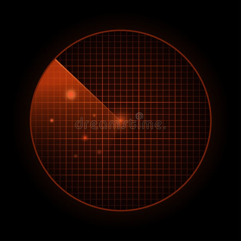 Radar Round Screen, on Black. Vector Illustration. Stock Vector ...