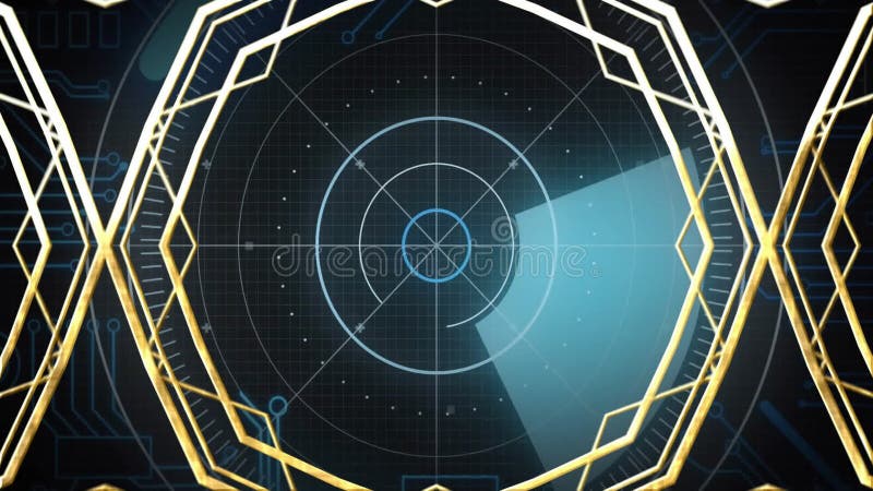 Radar Scanning with Geometric Patterns and Blue Highlights, Animation ...