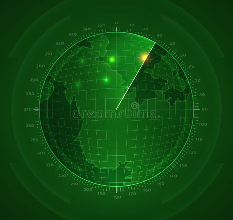 The radar scans the space stock vector. Illustration of airplane ...