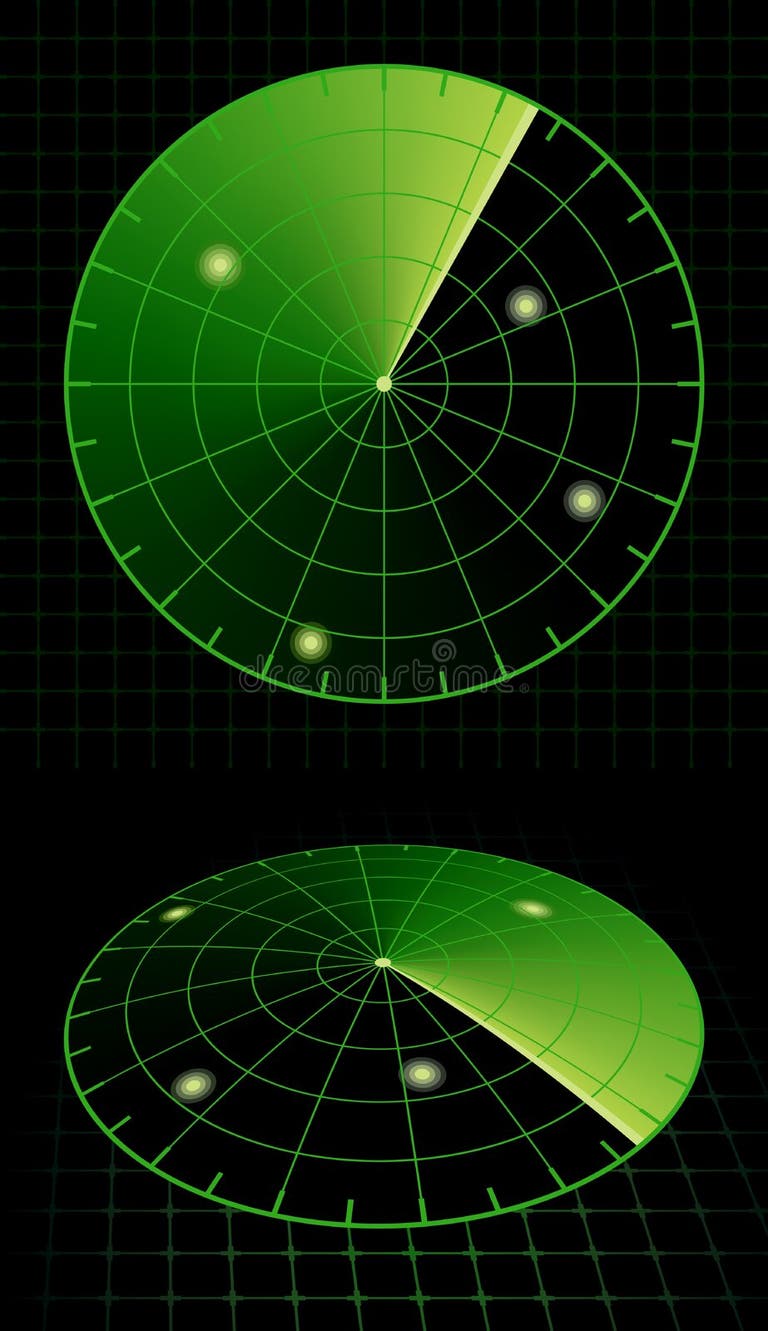 Radar Screen Target Detection Vector Stock Illustrations – 388 Radar ...