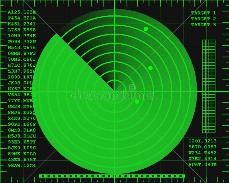 Radar Screen with World Map Stock Vector - Illustration of equipment ...