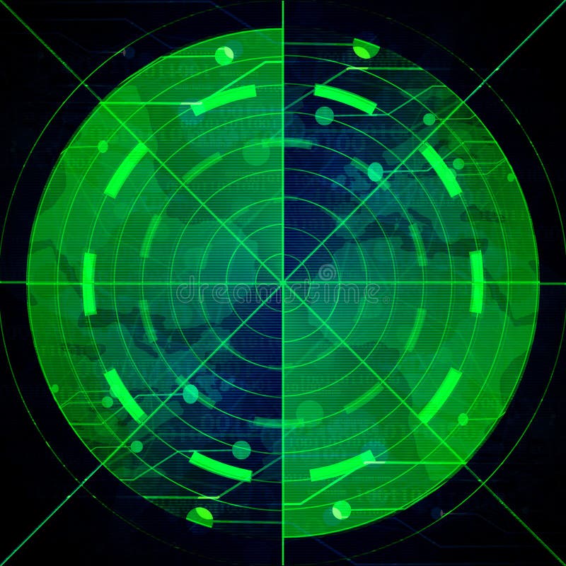 Radar screen stock illustration. Illustration of glowing - 6395469