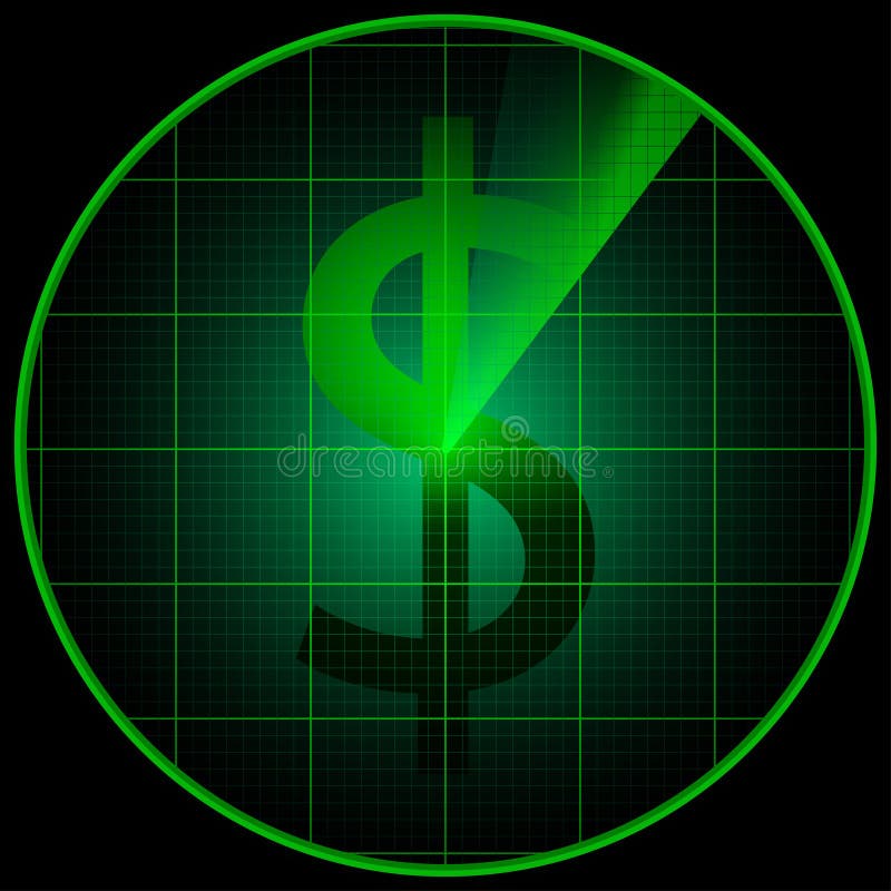 Radar Screen with Dollar Symbol Stock Vector - Illustration of ...