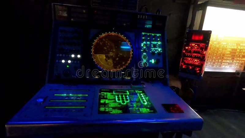 Radar Screen in Electronics Room - USS Midway Stock Footage - Video of ...