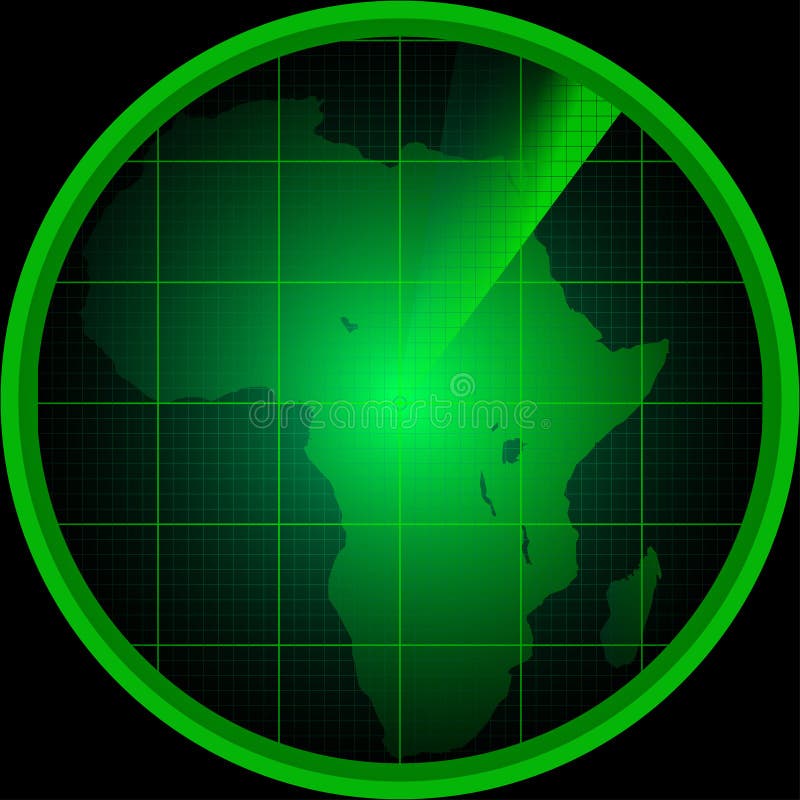 Radar Screen with a Silhouette of Africa Stock Vector - Illustration of ...