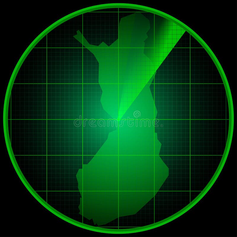 Radar Screen with the Silhouette of Finland Stock Vector - Illustration ...