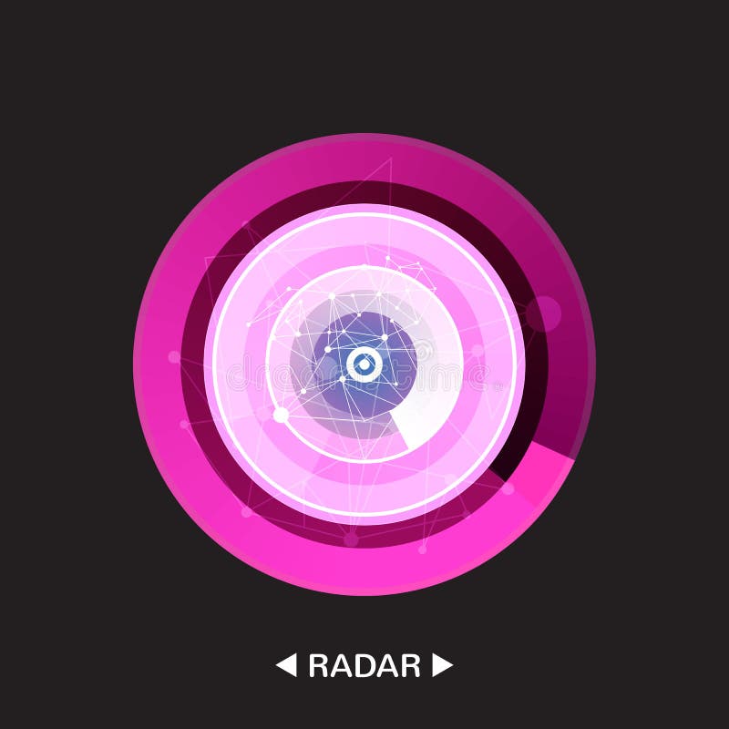 Radar Screen with Targets in Process ,dynamic Illustration . Conceptual ...